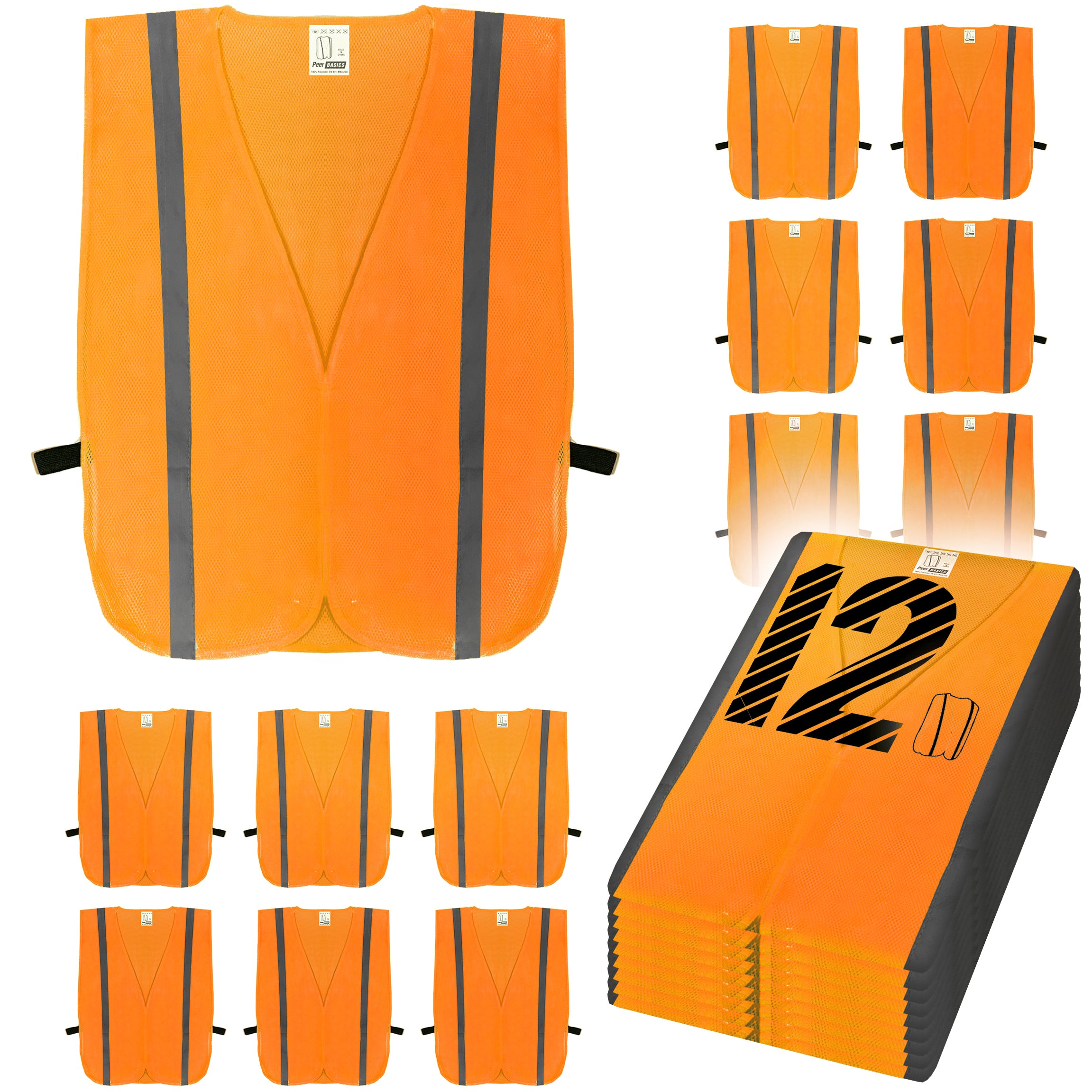 Safety Vest (Overhead Style) - 12 Pack — PeerBasics